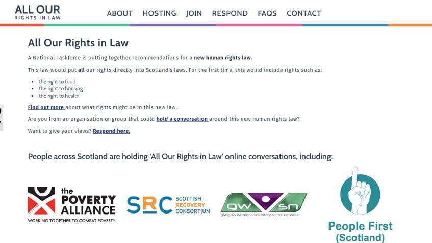 All Our Rights In Law Website Design | Human Rights Scotland